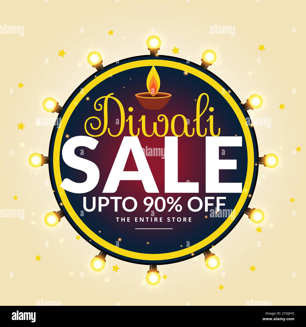 Happy diwali circle diya Stock Vector Images - Alamy