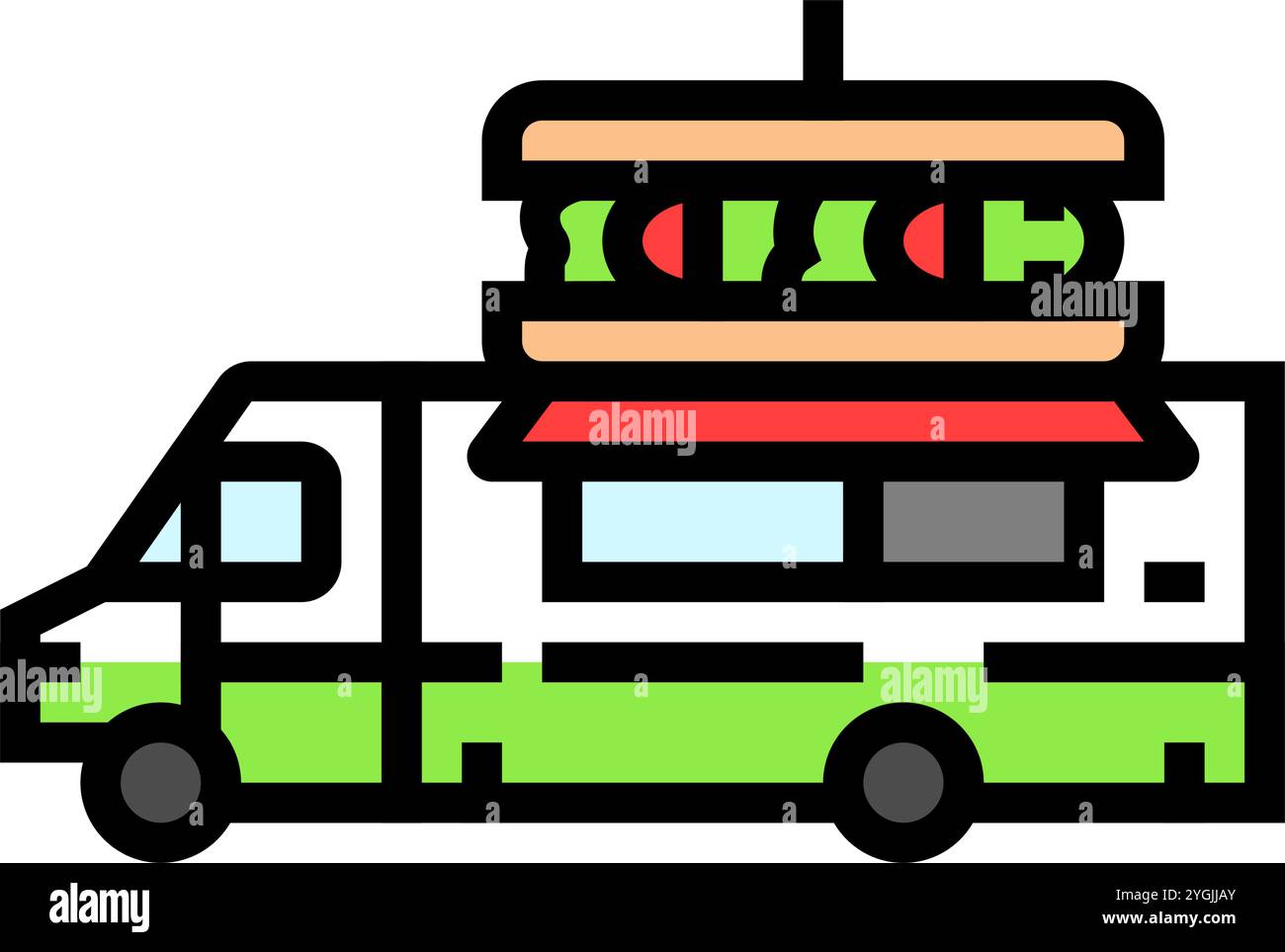 burger food truck color icon vector illustration Stock Vector Image ...