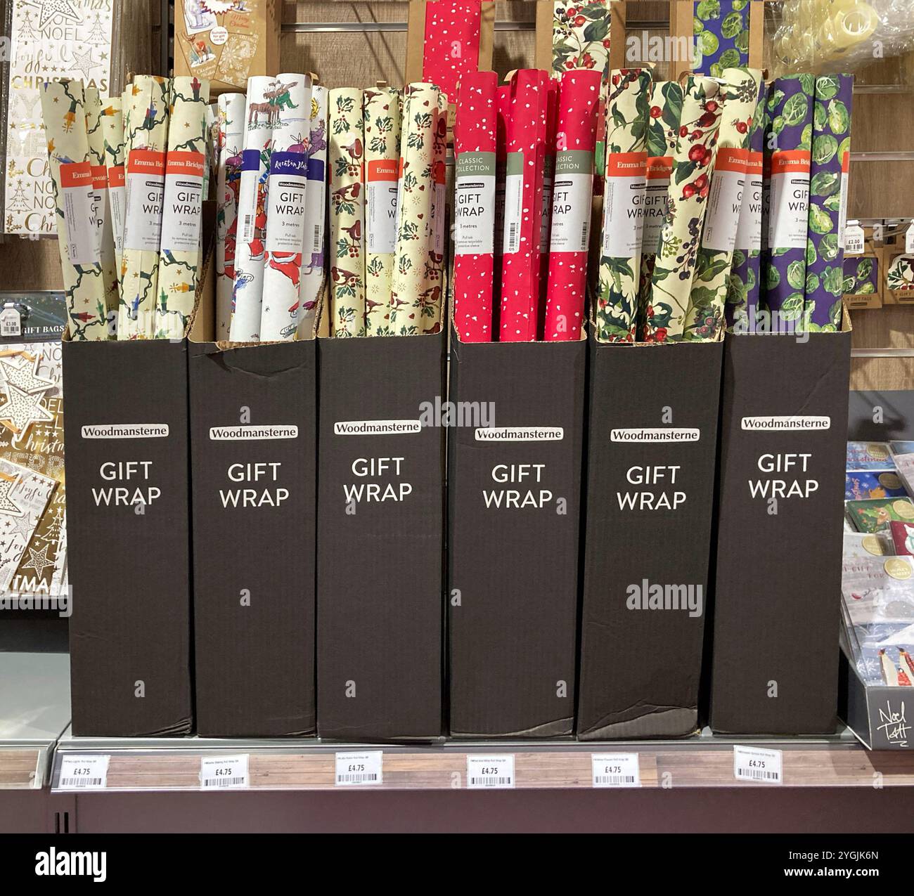 Rolls of Gift Wrap, Christmas wrapping paper for sale Stock Photo - Alamy
