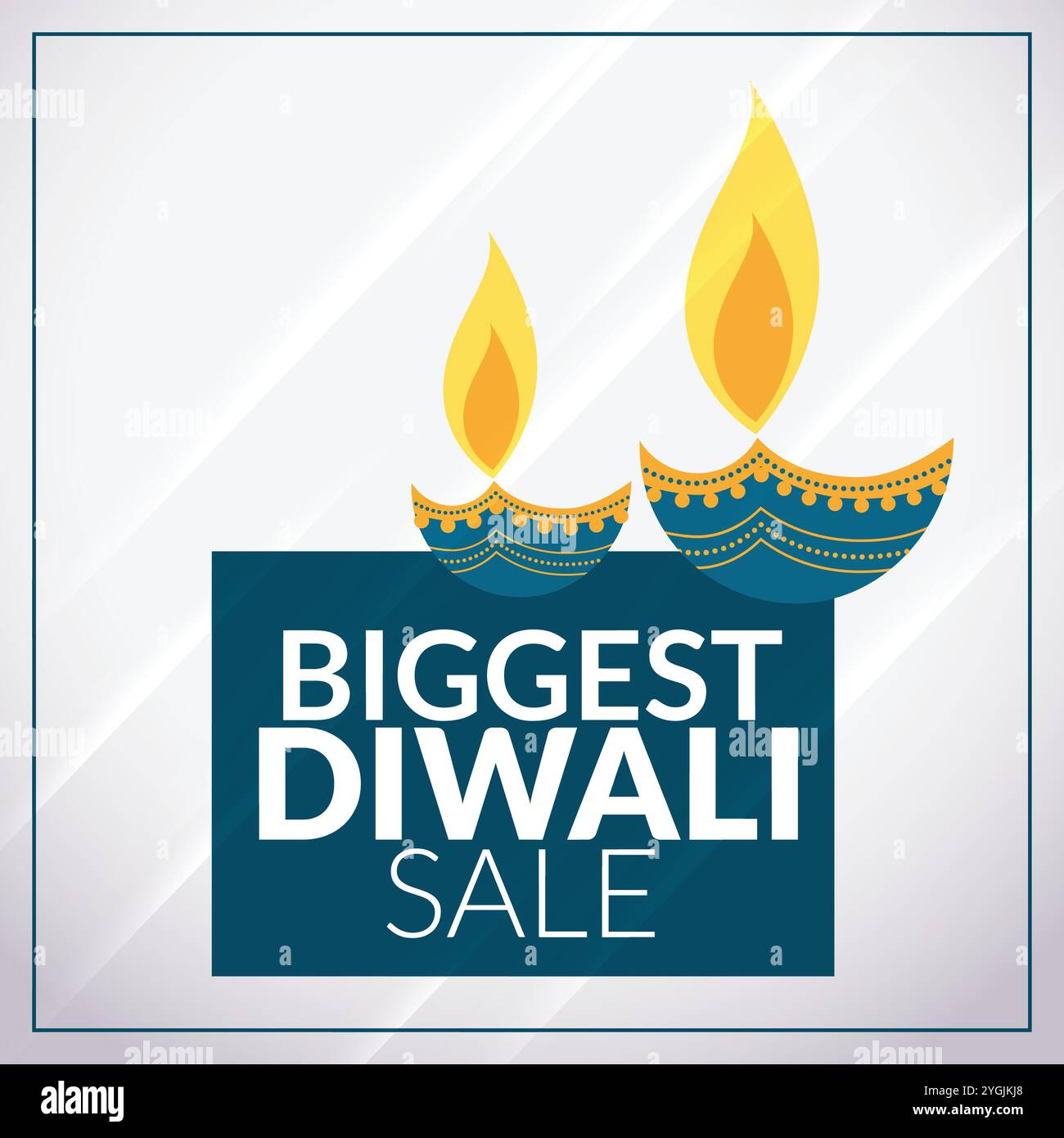 biggest diwali sale promotional banner template with diya Stock Vector ...