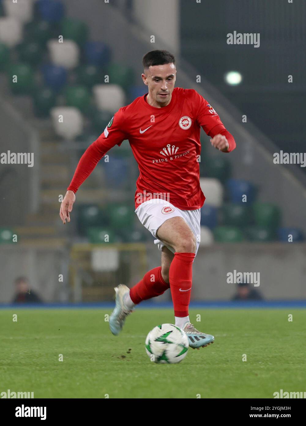 Larne's Jordan McEneff during the the UEFA Europa Conference League ...