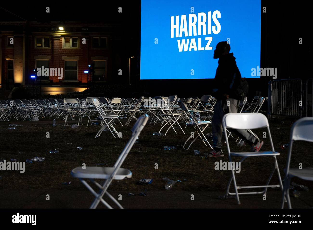 People exit Vice President Kamala Harris' election night watch party at ...