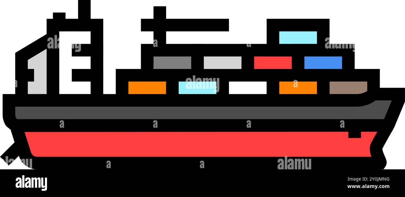 container ship color icon vector illustration Stock Vector Image & Art ...