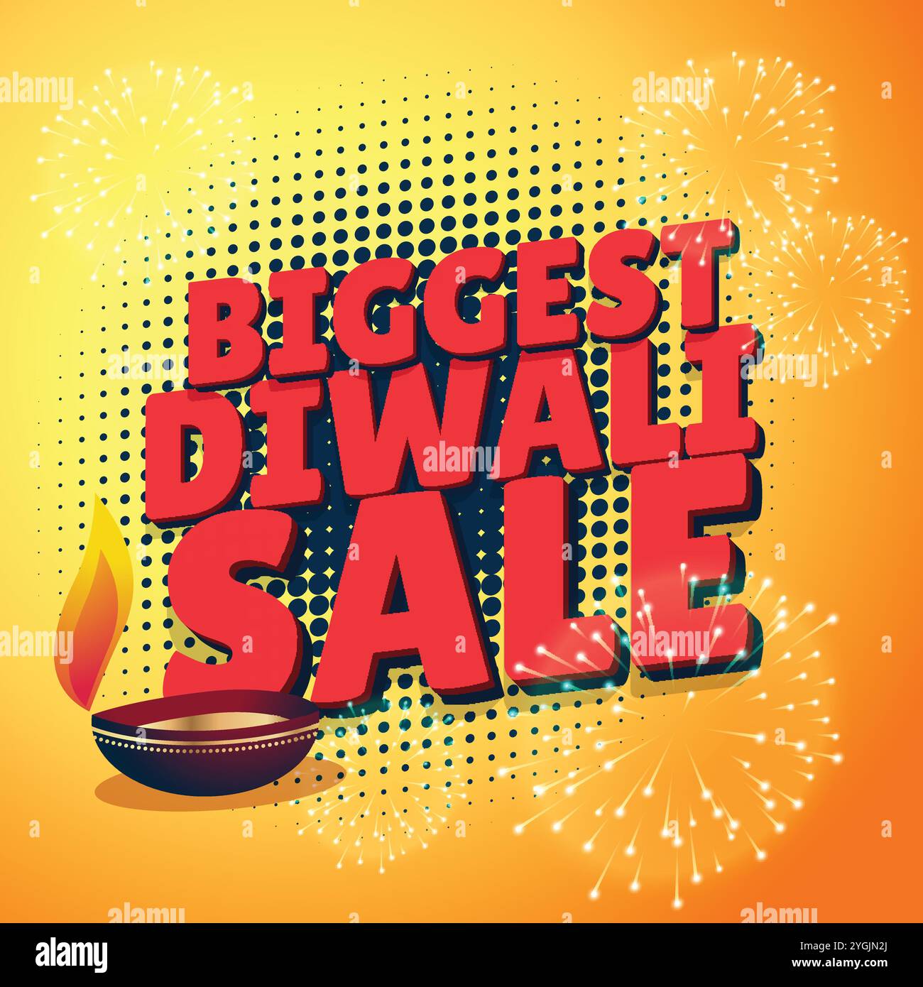 biggest diwali sale discount offer presentation template Stock Vector ...