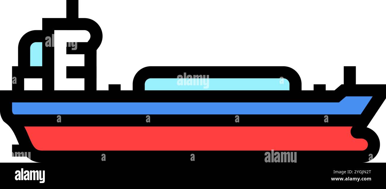 oil tanker ship color icon vector illustration Stock Vector Image & Art ...