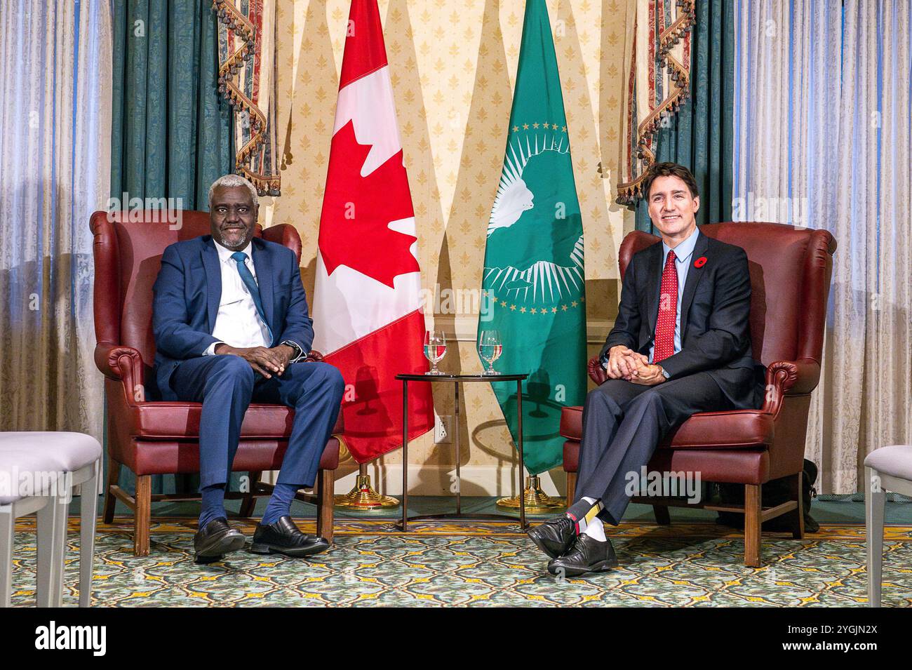 Canada Prime Minister Justin Trudeau takes part in a bilateral meeting ...