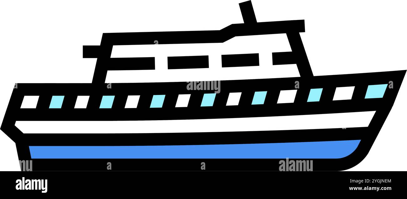 ferry ship color icon vector illustration Stock Vector Image & Art - Alamy