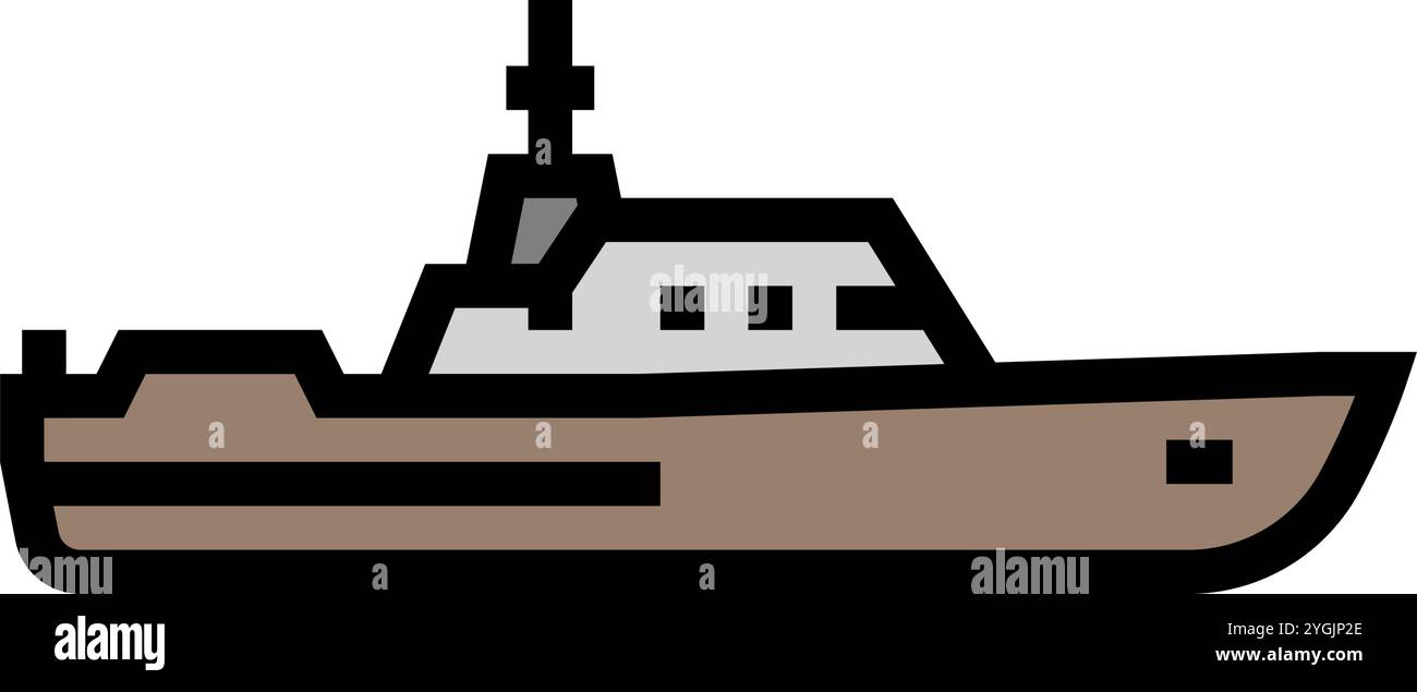 patrol boat ship color icon vector illustration Stock Vector Image ...