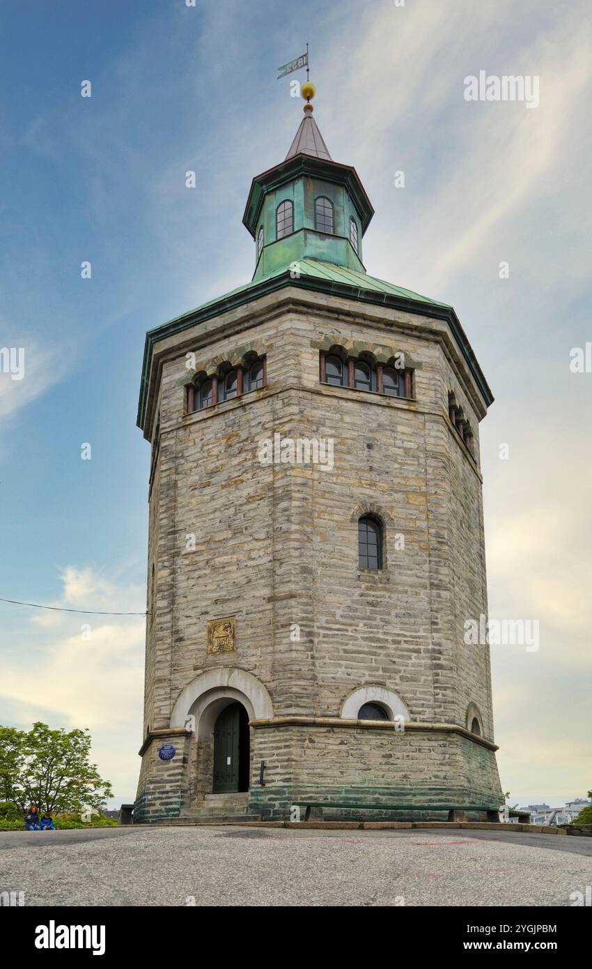 Varberg Tarnet, historic watchtower in Starvanger, Norway Stock Photo ...