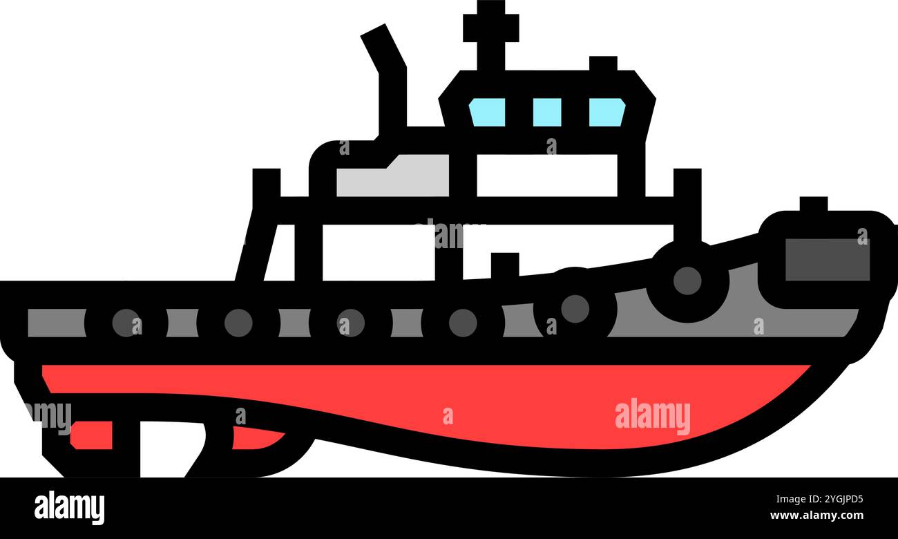 tugboat ship color icon vector illustration Stock Vector Image & Art ...