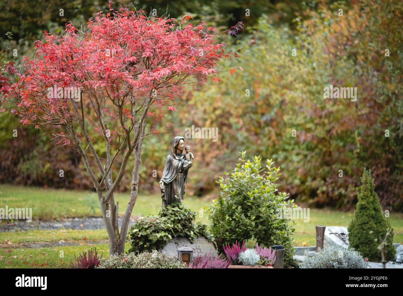 The forest cemetery in fall Stock Photo - Alamy