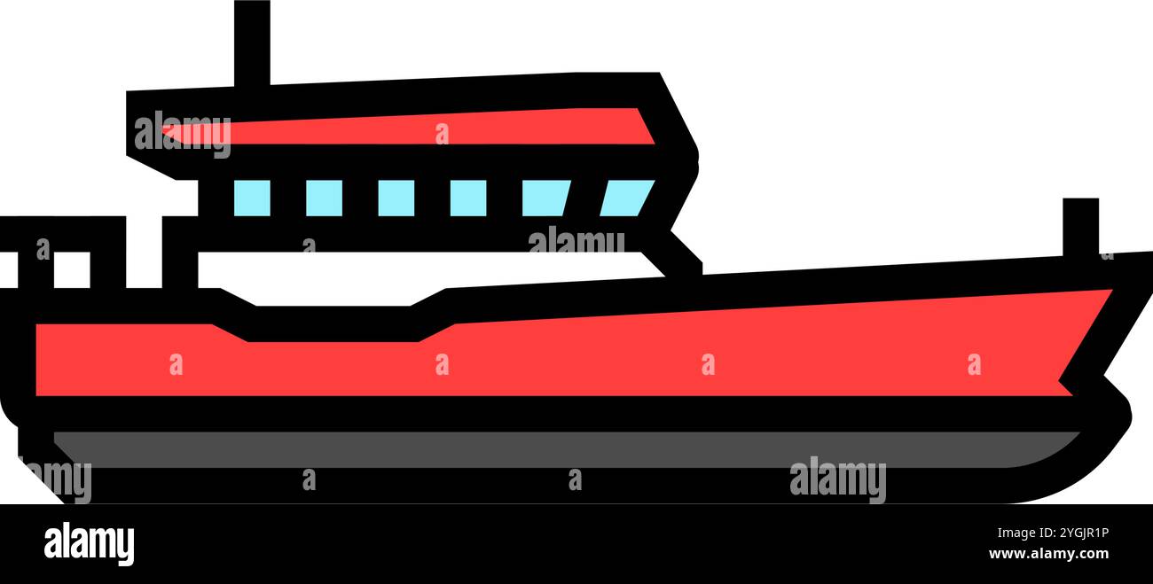 pilot boat ship color icon vector illustration Stock Vector Image & Art ...