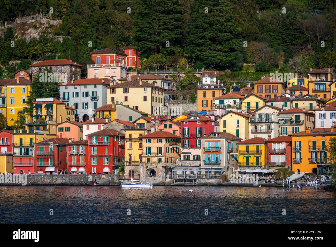 Typical Italian buildings in Varenna on Lake Como, Italy Stock Photo ...