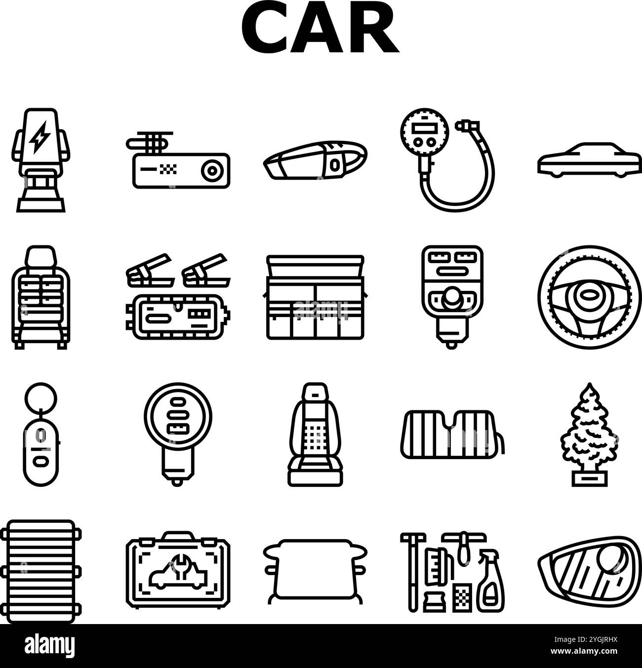 car accessories seat cover icons set vector Stock Vector Image & Art ...