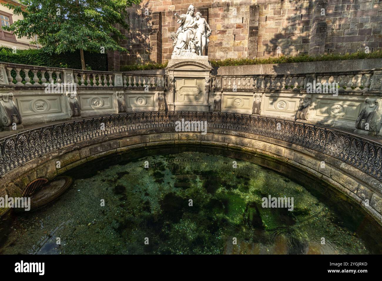The source of the Danube in Donaueschingen, Baden-Württemberg, Germany ...