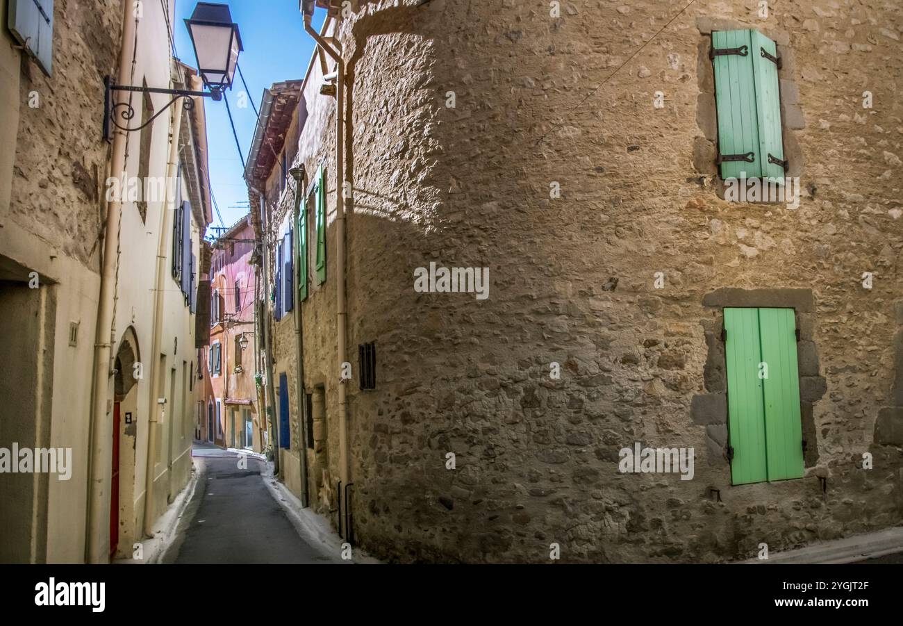 Village alley in Bize Minervois Stock Photo - Alamy
