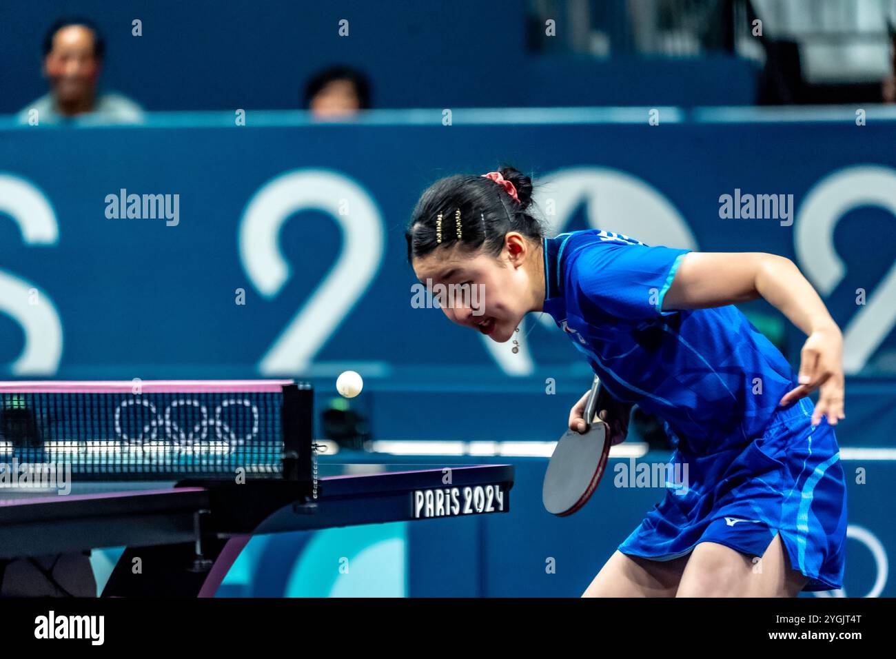 Table tennis – women's team gold medal singles match. Miwa Harimoto ...
