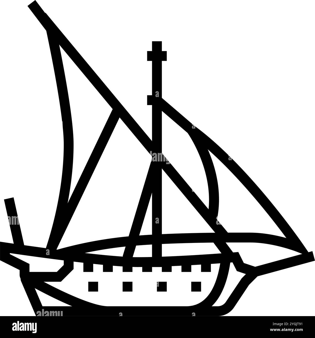 trireme ancient ship line icon vector illustration Stock Vector Image ...