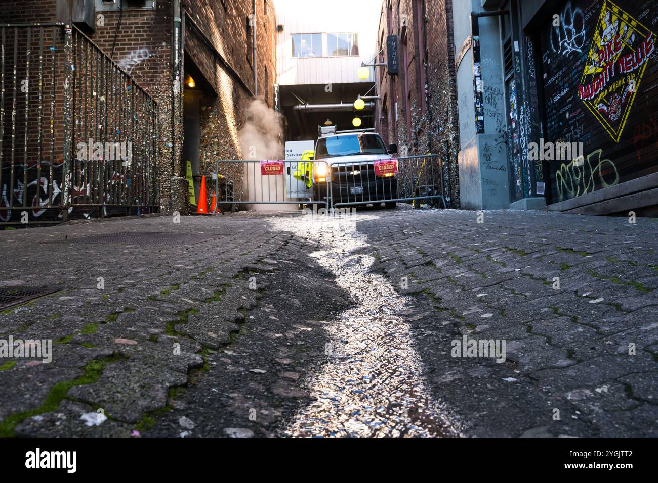 Seattle, USA. 7th Nov, 2024. The 4-day cleaning of the famous Gum Wall ...