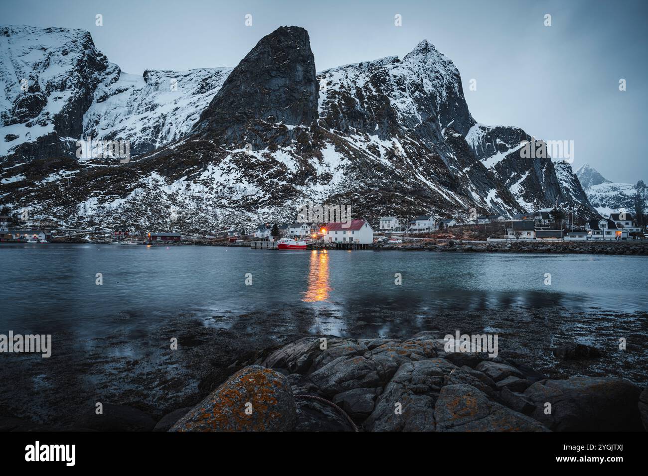 Lofoten, Norway, Winter, Mountain, Horn Stock Photo - Alamy