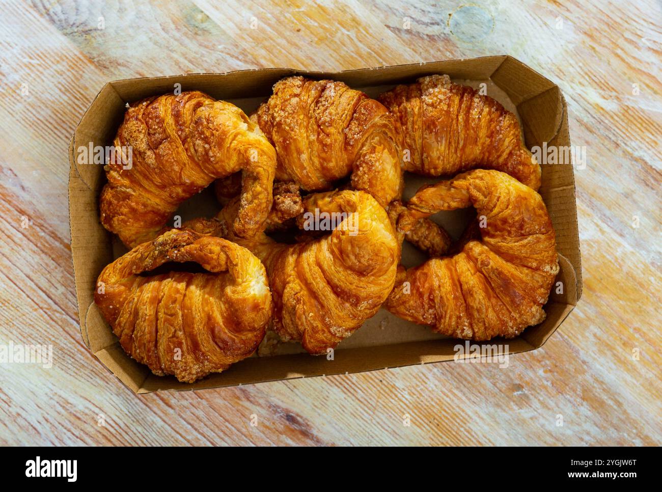 Fresh crispy croissants served at table Stock Photo - Alamy