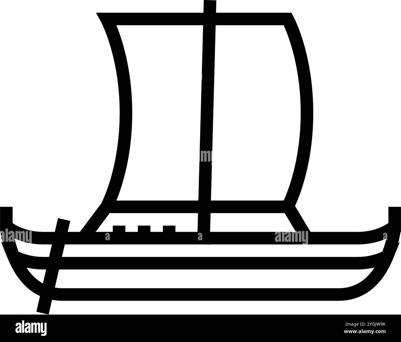 carrack ancient ship line icon vector illustration Stock Vector Image ...