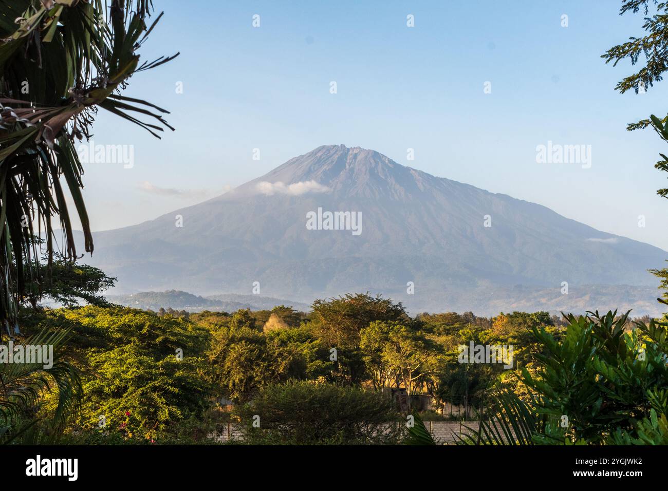 Impression of Mount meru, as seen from the town of Arusha, Tanzania ...