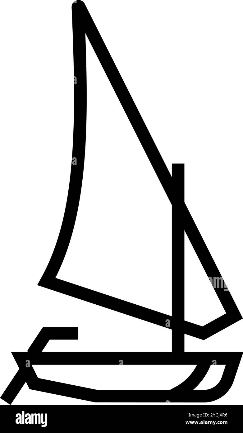 felucca ancient ship line icon vector illustration Stock Vector Image ...