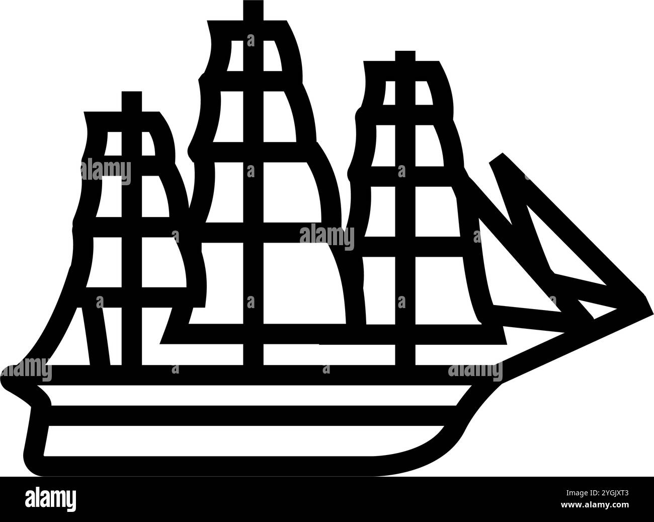 clipper ancient ship line icon vector illustration Stock Vector Image ...