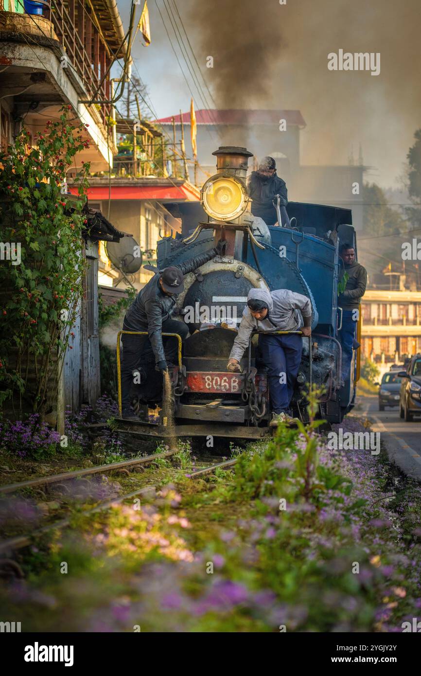 Darjeeling in the Himalayas, North India, Toy Train steam locomotive ...