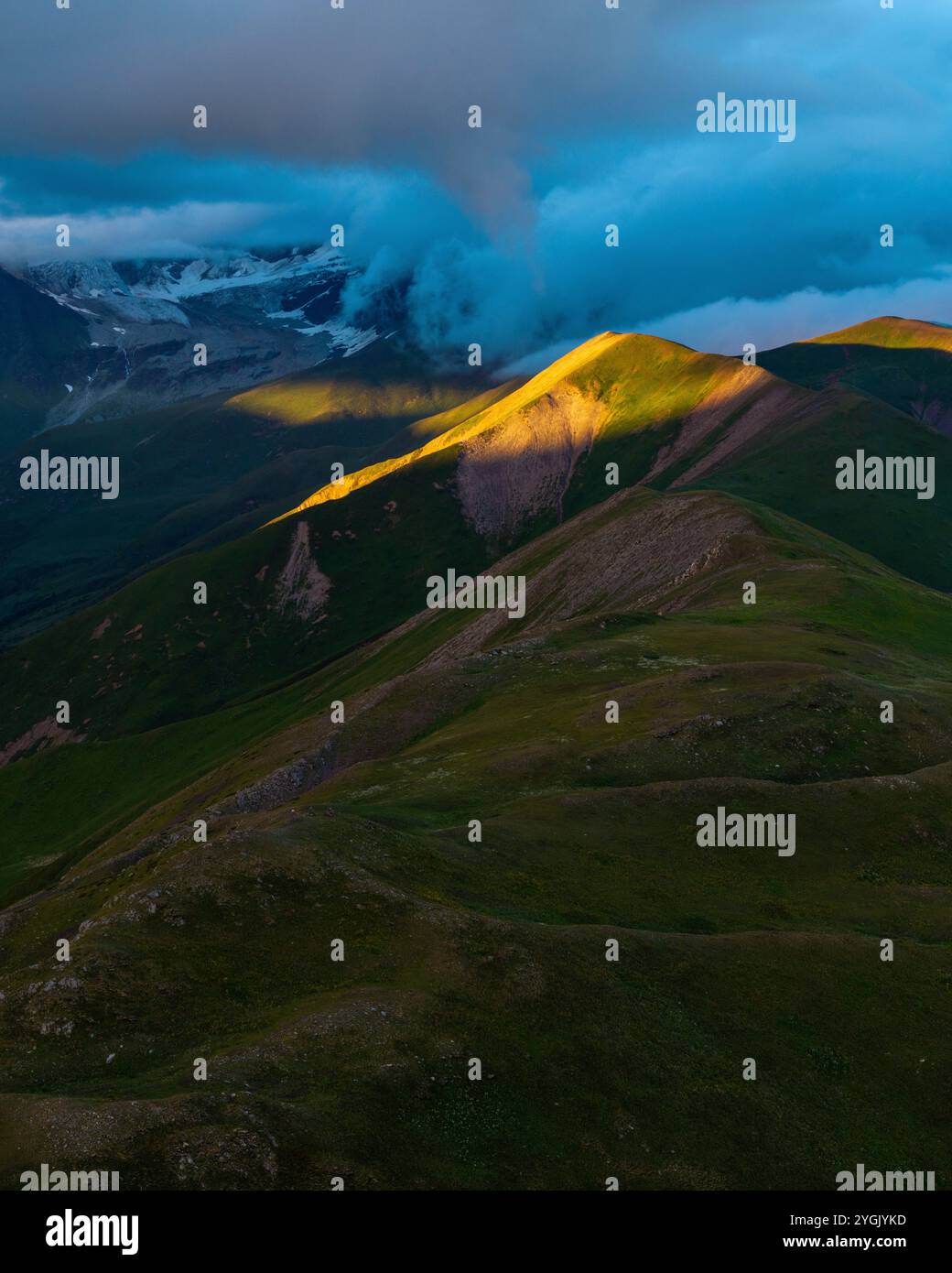 Mountain panorama near Ushguli, Mestia in the Caucasus, Georgia, Hiking ...