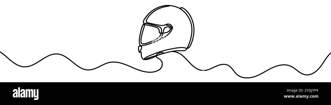 Minimalist vector illustration of a motorcycle helmet created using a ...
