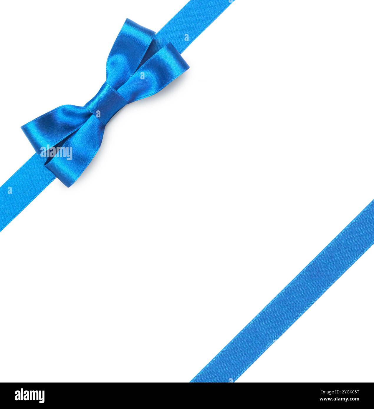 Blue ribbon bow isolated on white background Stock Photo - Alamy