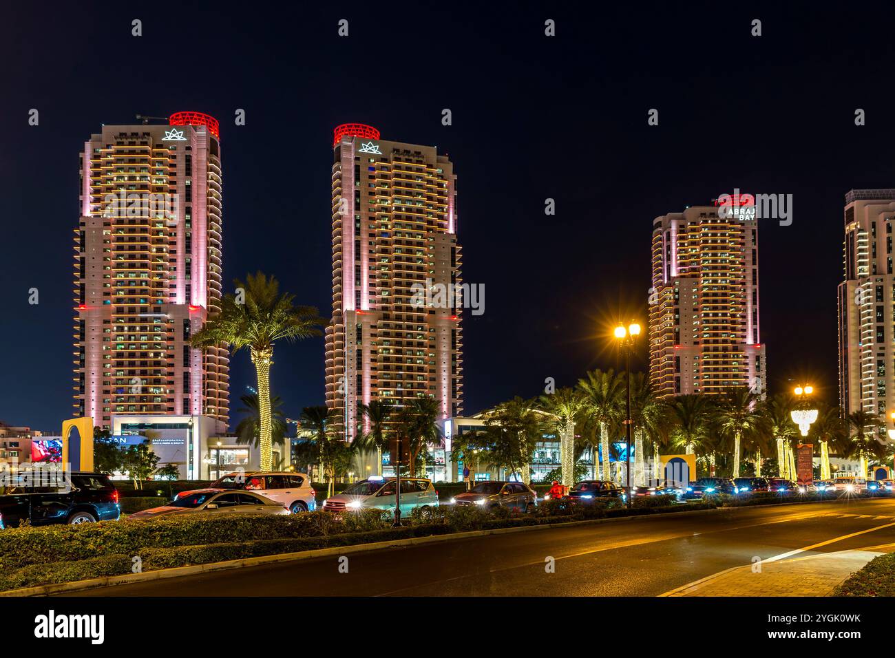 Abraj Bay Towers, apartment complex, Pearl Island, Doha, Qatar, Qatar ...