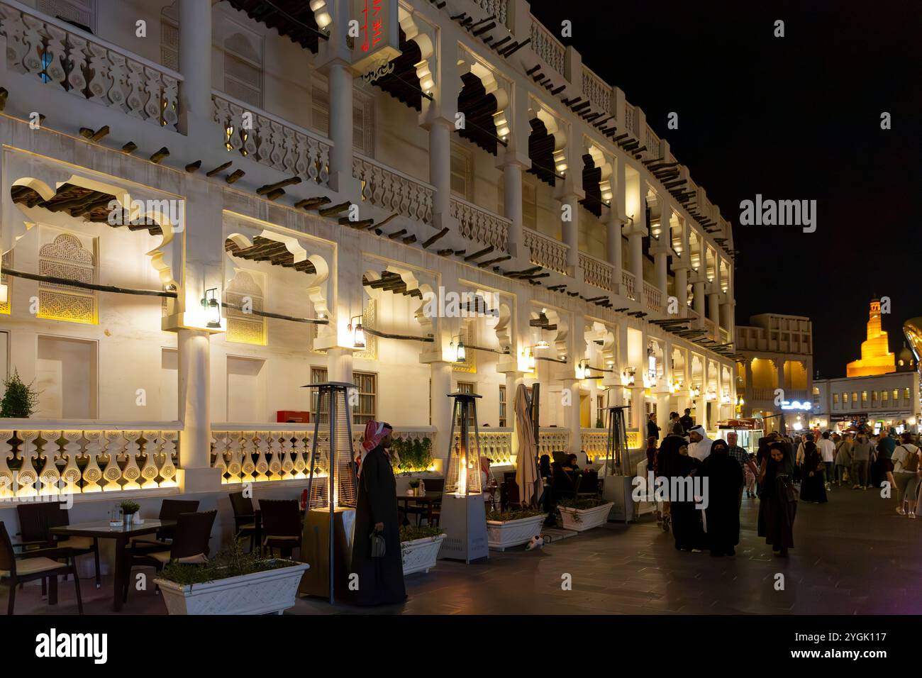 Souq Waqif, in the evening, Old Town, Doha, Qatar, Qatar, Persian Gulf ...