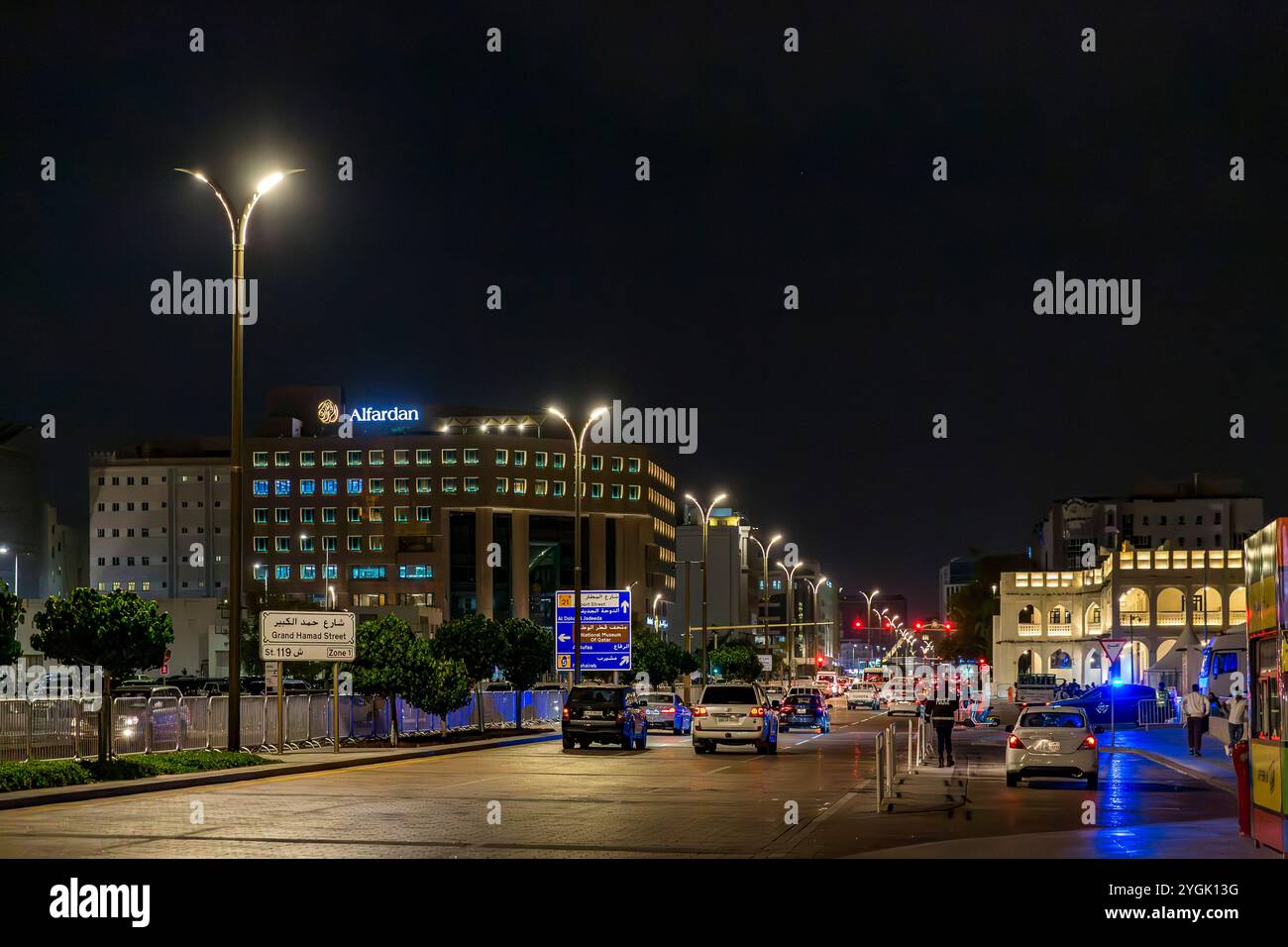 Grand Hammad Street, Souq Waqif, in the evening, Old Town, Doha, Qatar ...