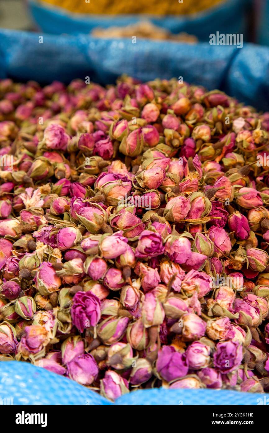 Marrakech, Flowers, Dried, Rose petals, Spice market, City, Maghreb ...