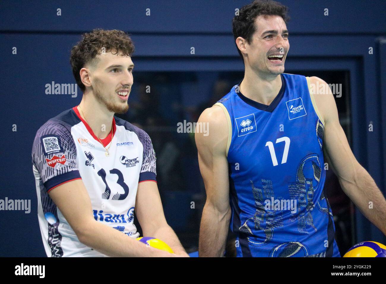 DAVIDE GARDINI AND YACINE LOUATI (POWERVOLLEY MILANO) during Allianz ...