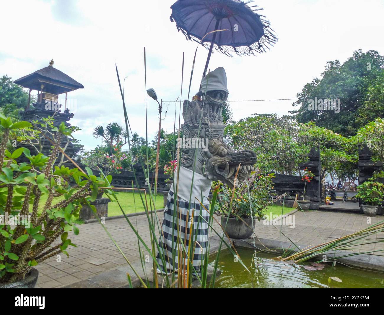 Temple complex of the Hindu faith. Lava stone temple in front of a ...