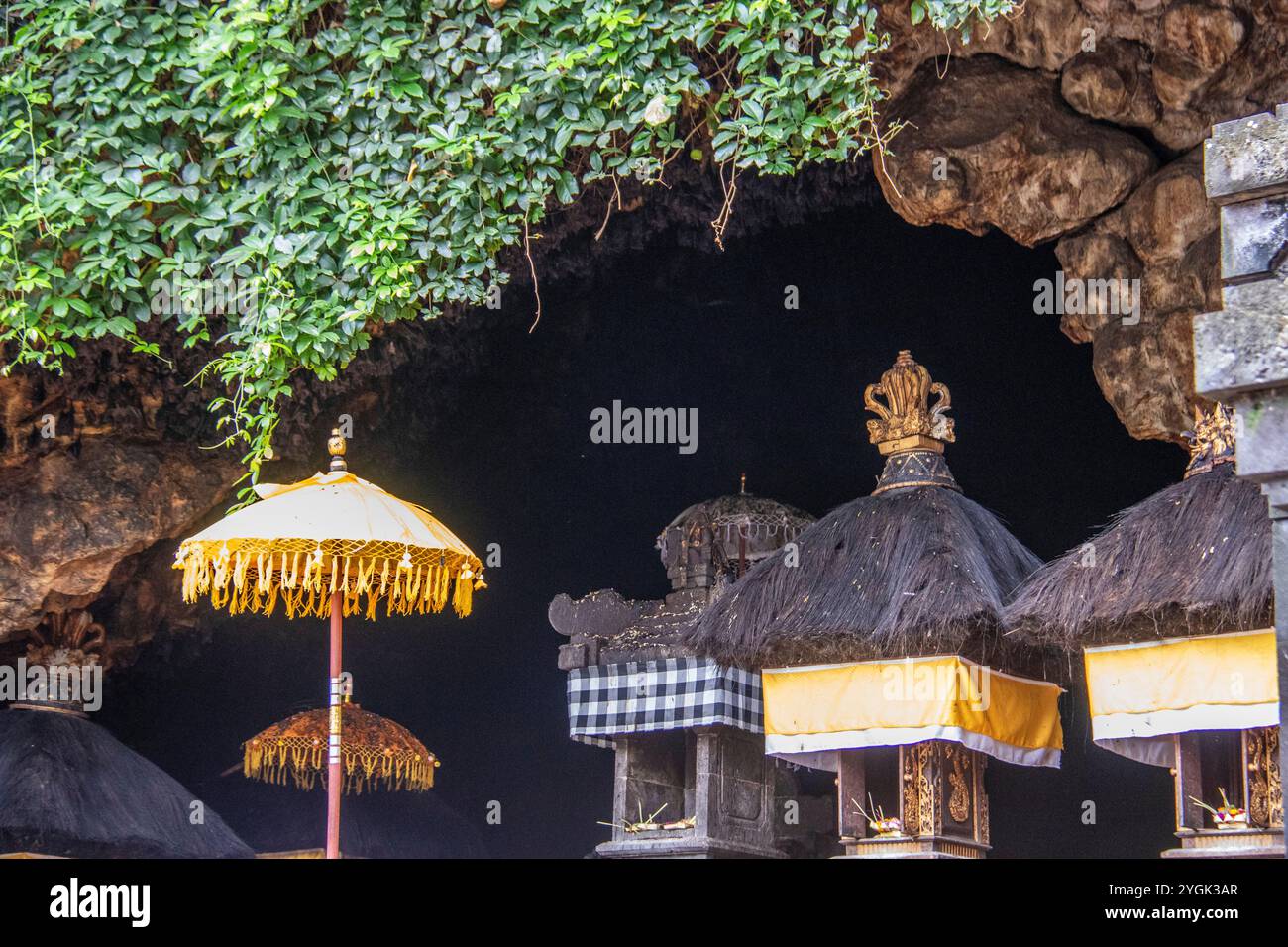 Temple complex of the Hindu faith. Lava stone temple in front of a ...