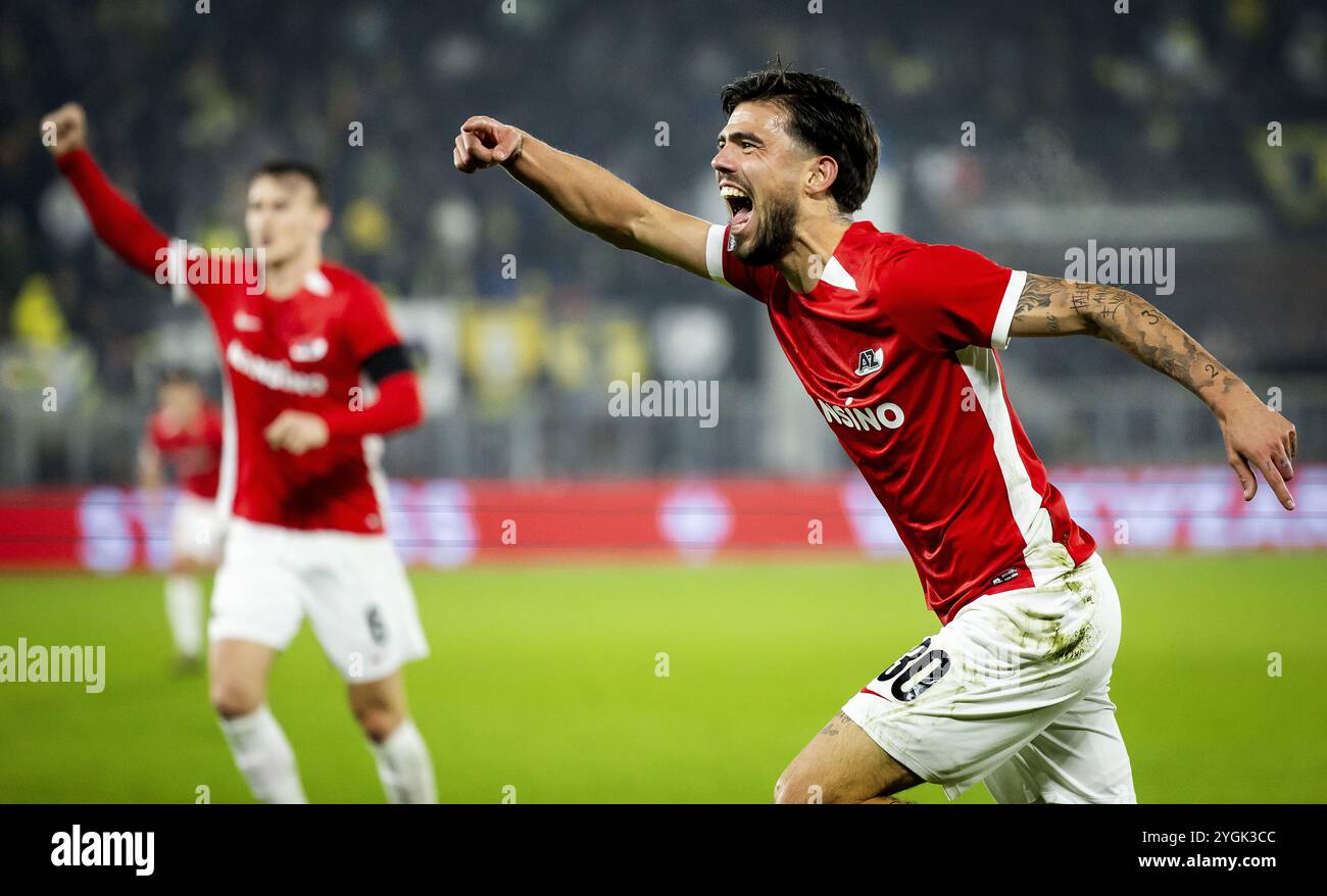 ALKMAAR - Denso Kasius of AZ Alkmaar celebrates 3-1 during the UEFA ...