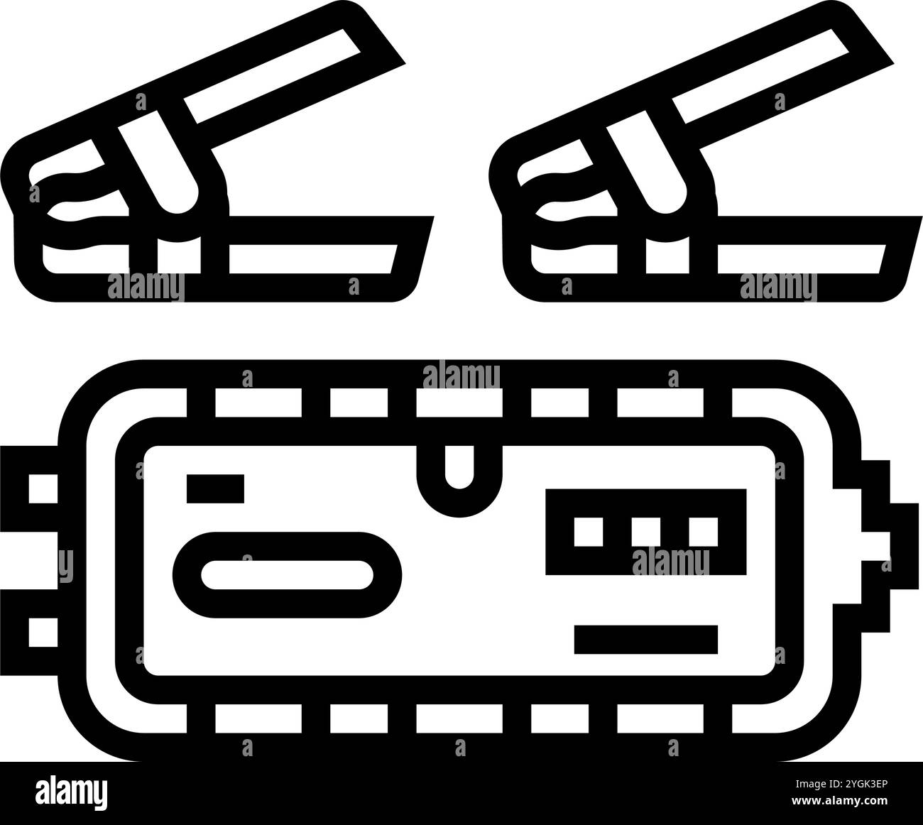 jump starter kit accessory line icon vector illustration Stock Vector ...