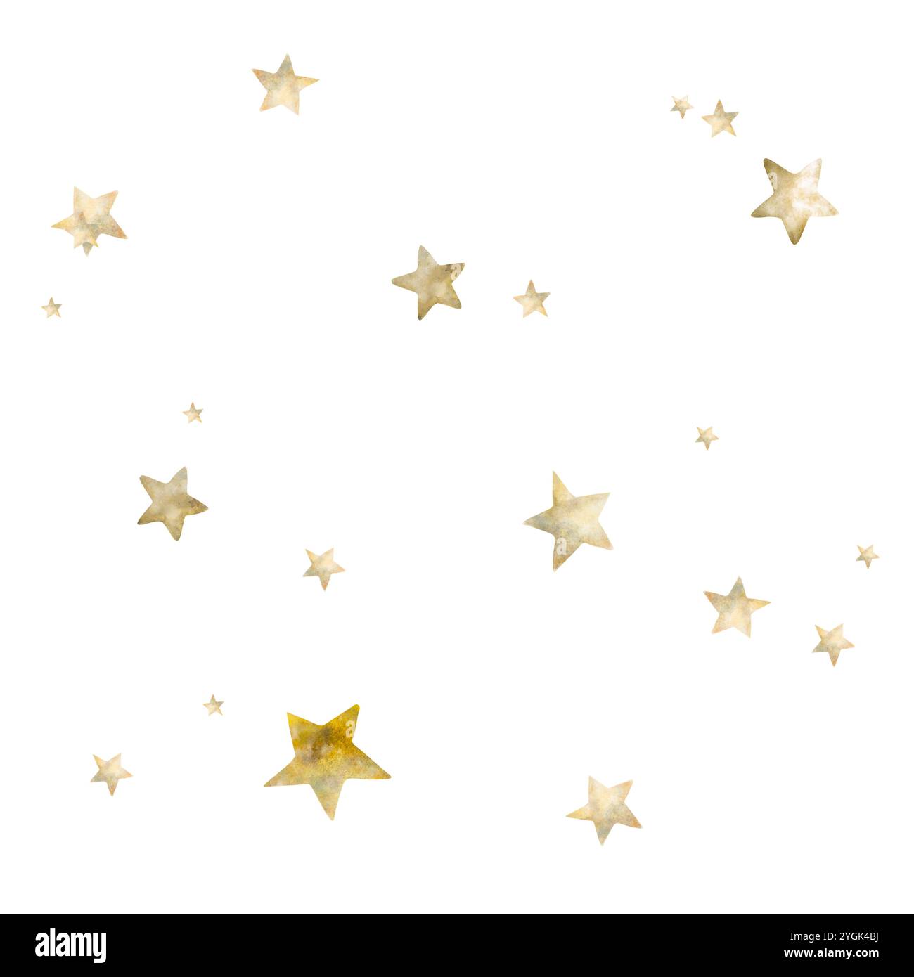 The stars of the sky are yellow and beige on a white background ...