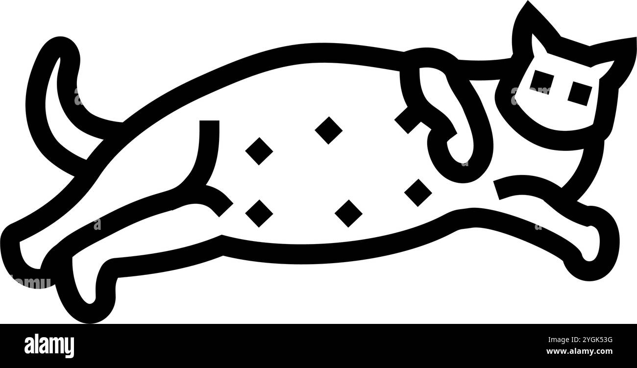 pregnant cat breeding line icon vector illustration Stock Vector Image ...