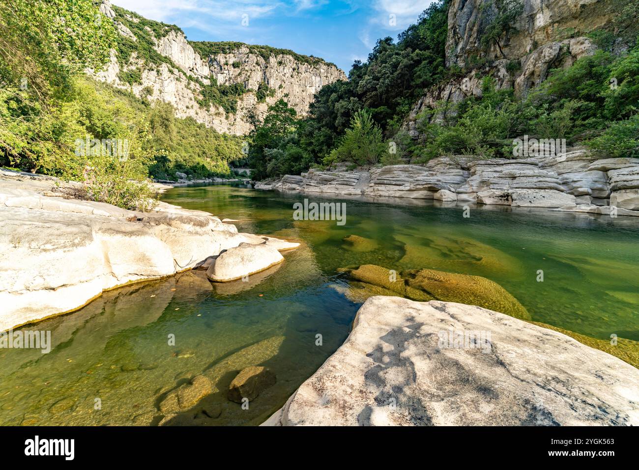 The Herault Gorge and the Herault River near Laroque, France, Europe ...