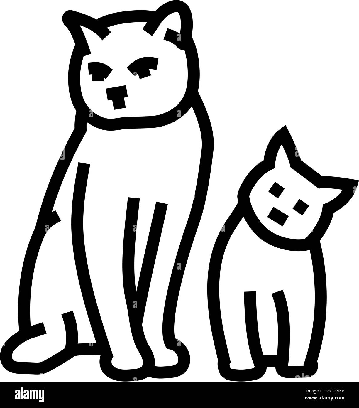 kittens cat breeding line icon vector illustration Stock Vector Image ...