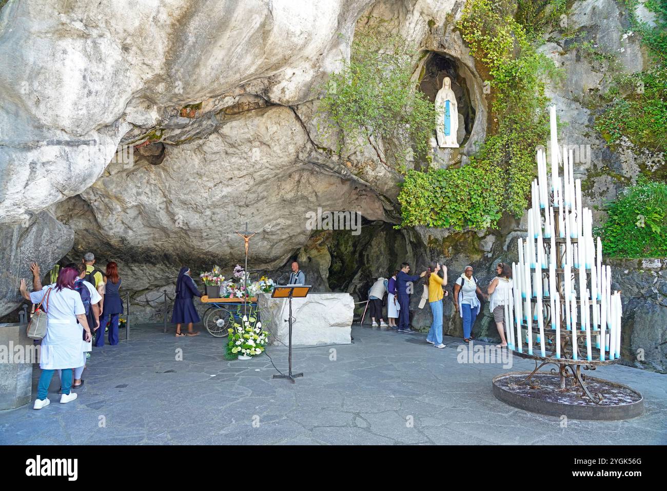 The Grotto of Massabielle in the Holy District in the Marian pilgrimage ...