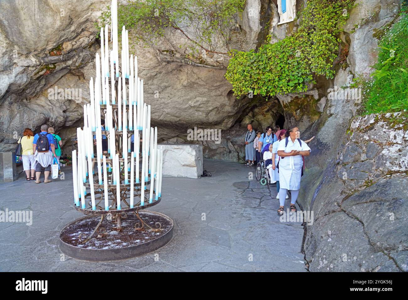 The Grotto of Massabielle in the Holy District in the Marian pilgrimage ...