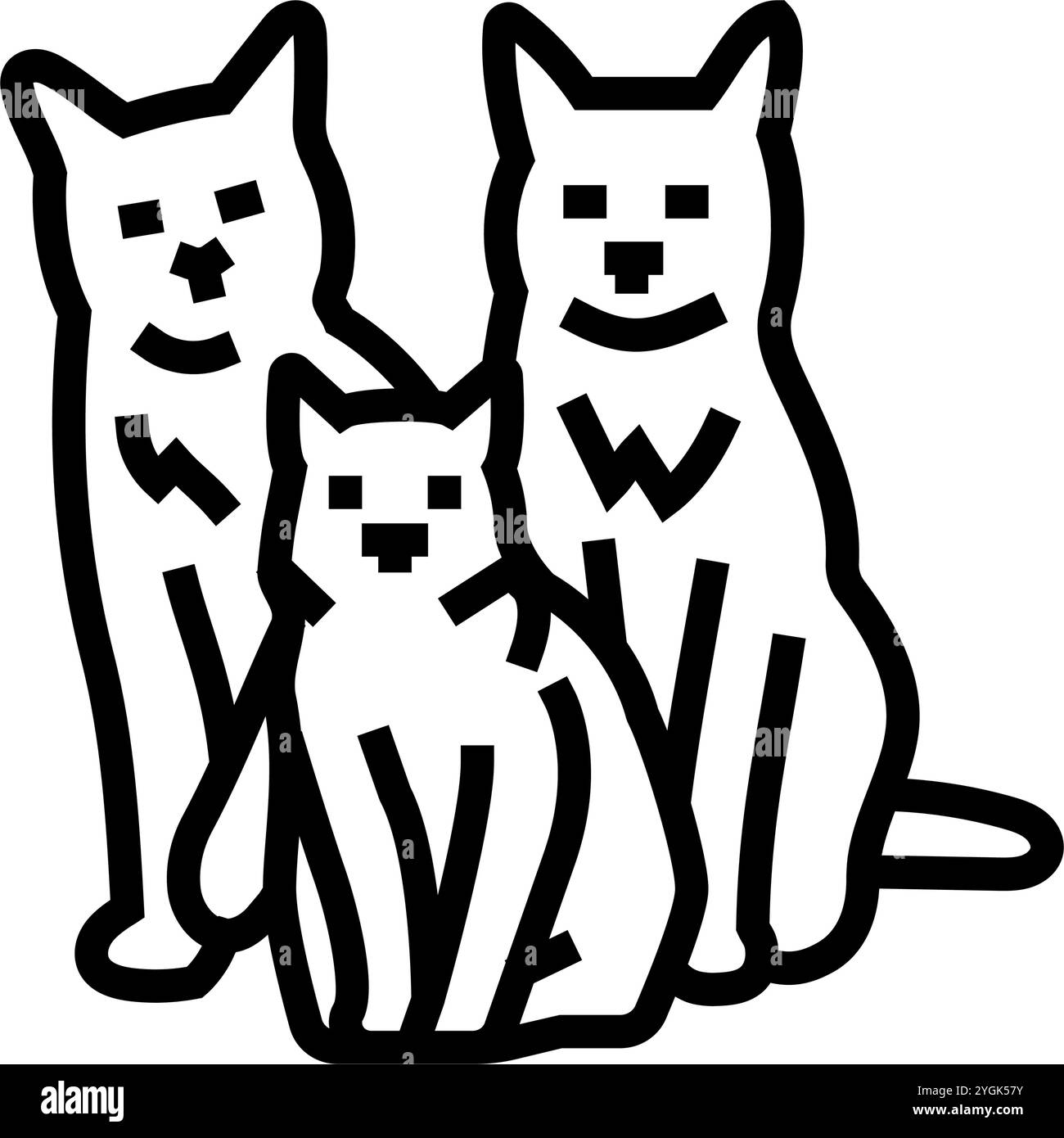family cat breeding line icon vector illustration Stock Vector Image ...