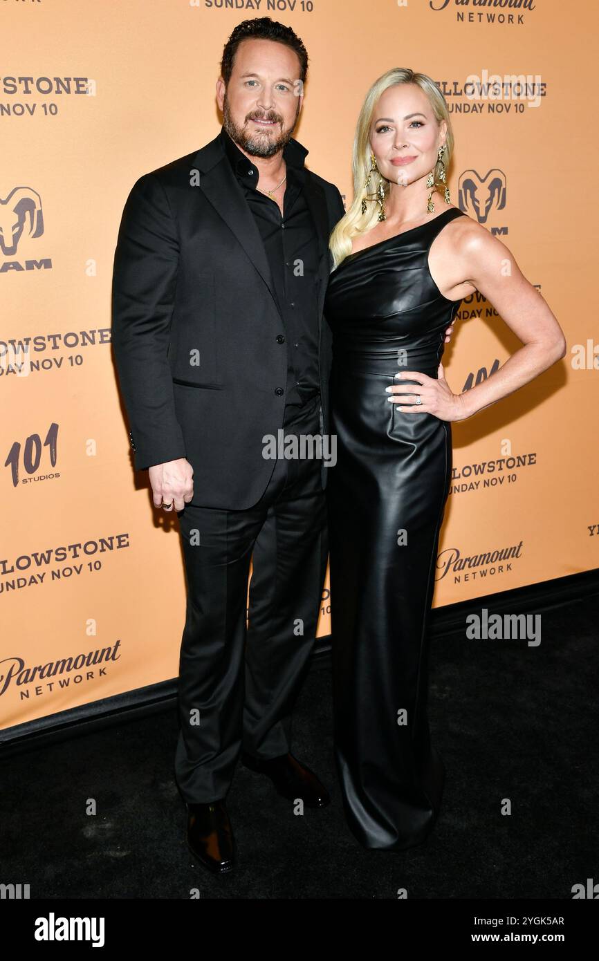 Cole Hauser, left, and Cynthia Hauser attend the premiere of Paramount ...